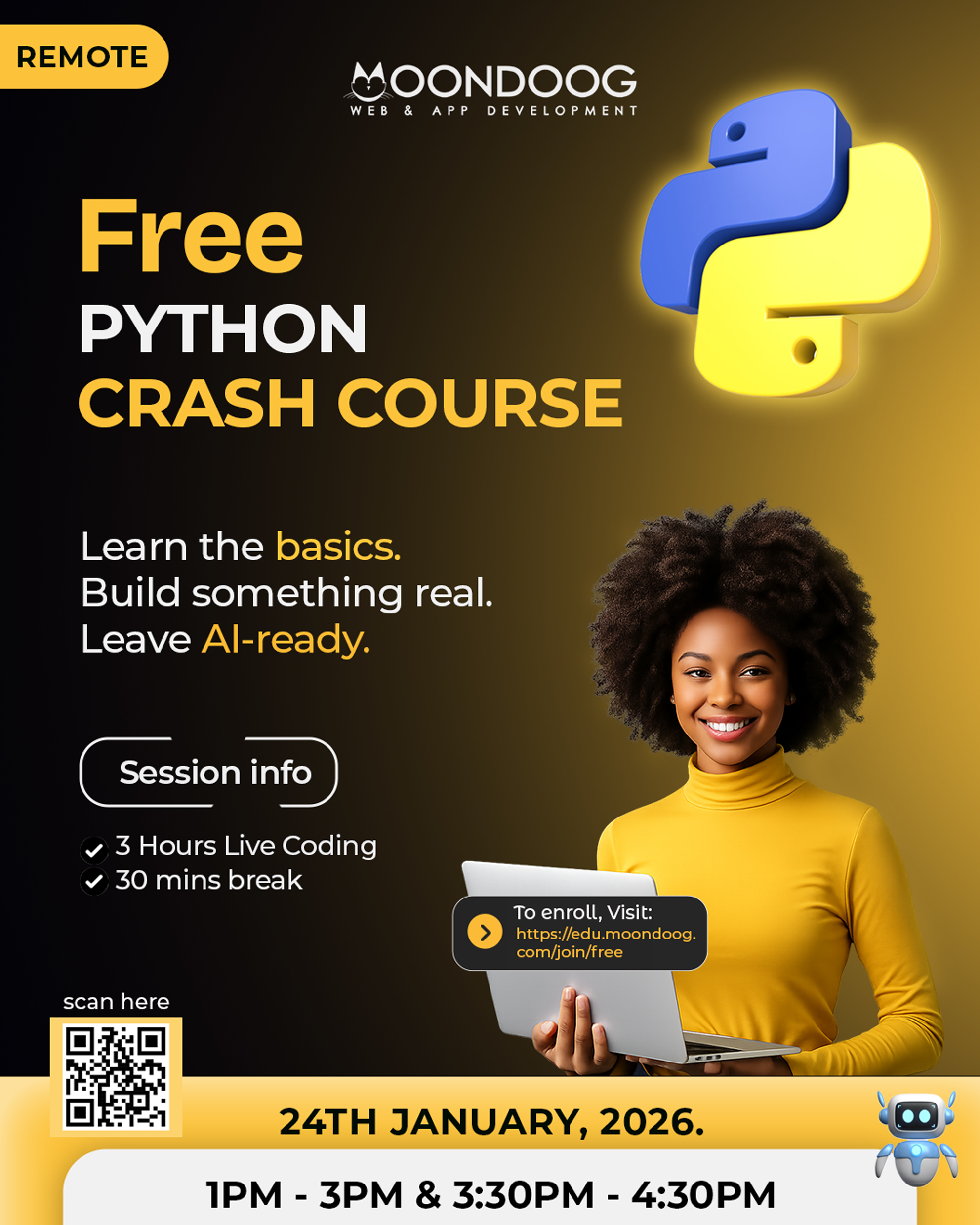 FREE AI + PYTHON FOUNDATIONS CLASS - MOONDOOG - Web and App Development